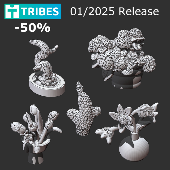 3D Printable Flowers bundle by Sculpting George