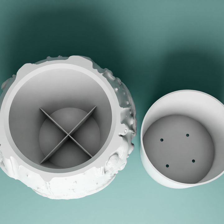 3D Printable Eye Plant pot with drainage 3d print STL file - instant ...