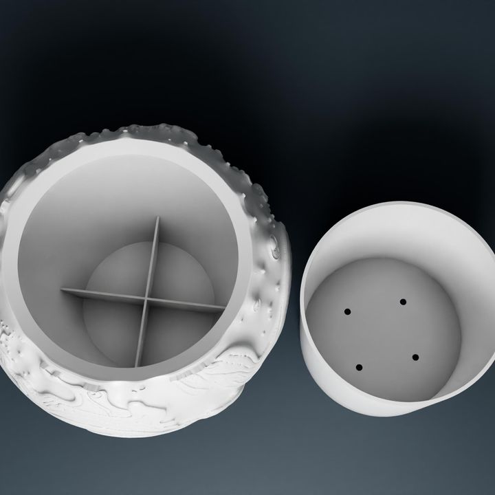 3D Printable Cosmic Plant pot with drainage 3d print STL file - instant ...