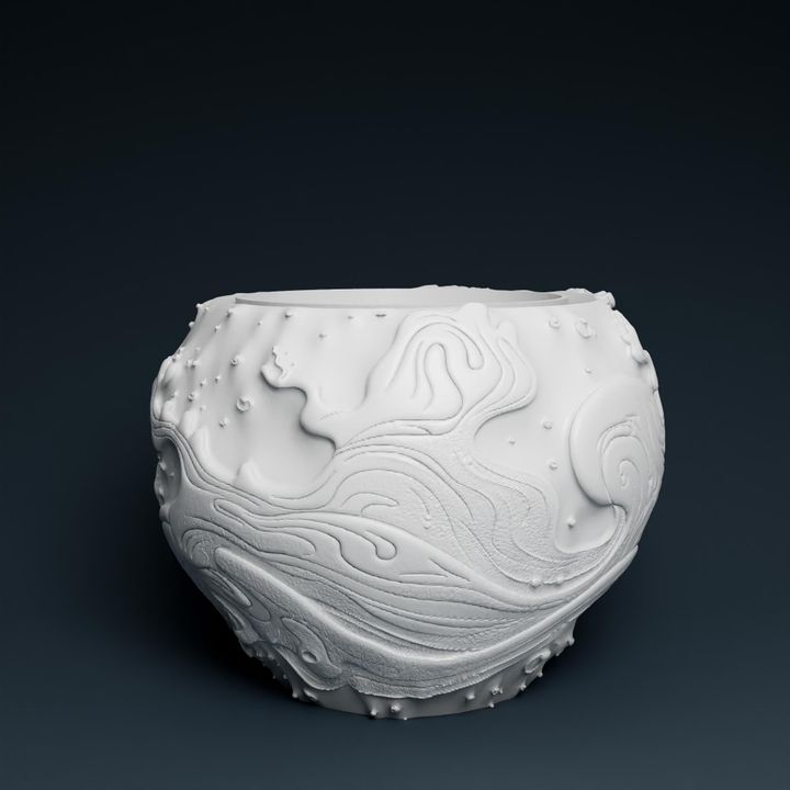 3D Printable Cosmic Plant pot with drainage 3d print STL file - instant ...