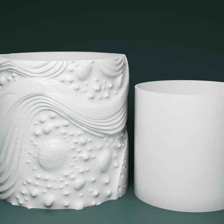3D Printable Cosmic Plant pot with drainage 3D Printer STL file ...