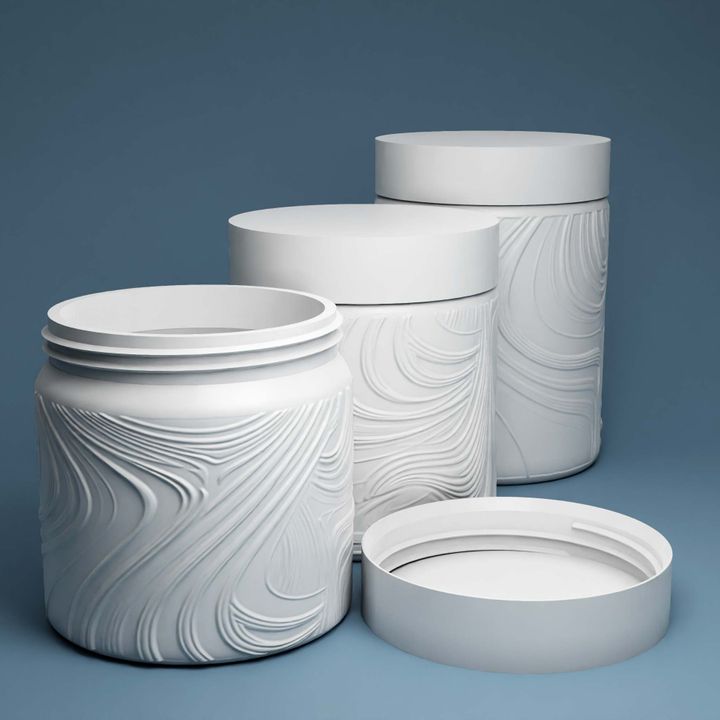 3D Printable Set of 3 Storage Boxes with Screw Caps - 3D Printing STL ...