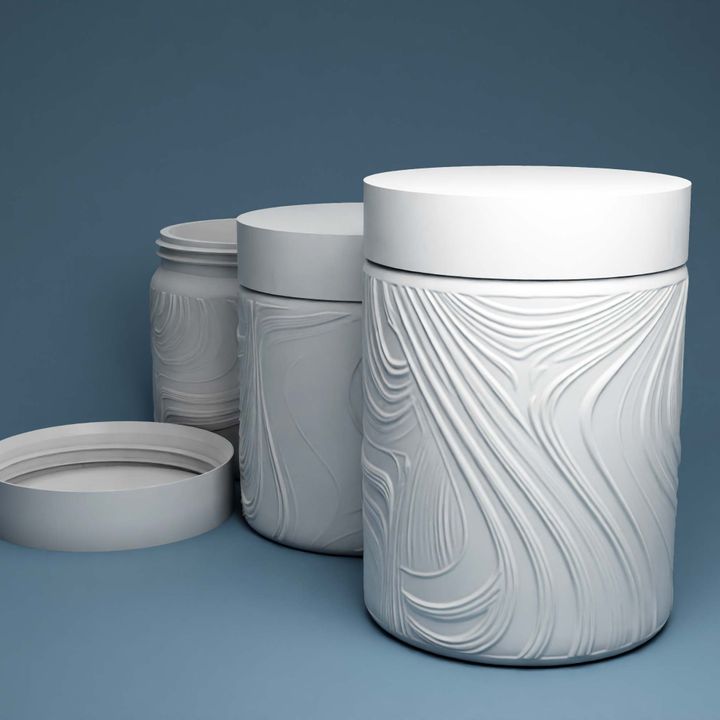 3D Printable Set of 3 Storage Boxes with Screw Caps - 3D Printing STL ...