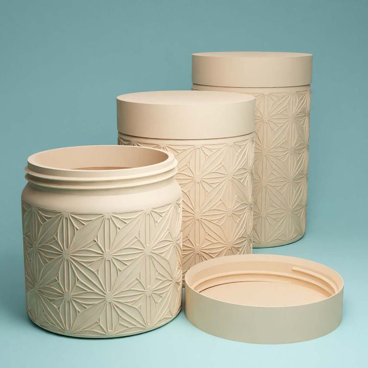 3D Printable Set of 3 Storage Boxes with Screw Caps - 3D Printing STL ...