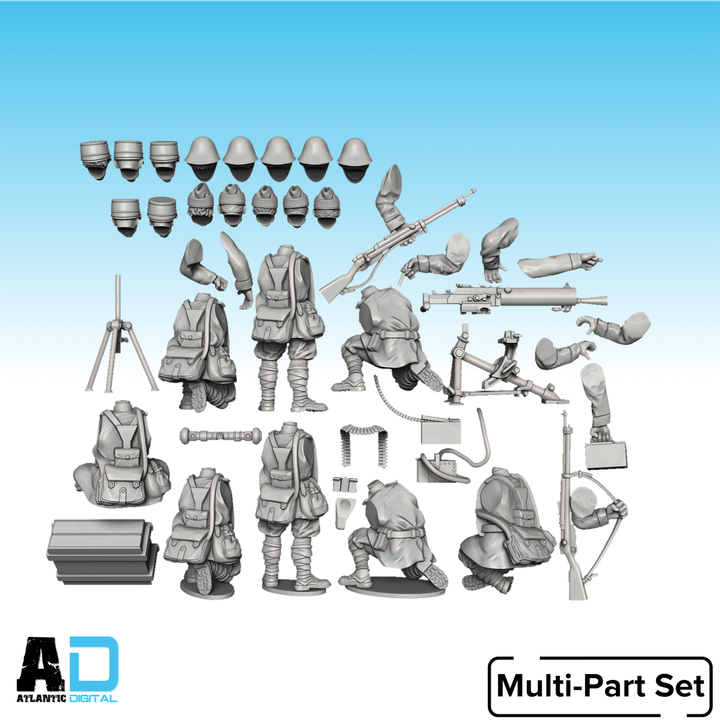 3D Printable Schwarzlose M.08 MMG with Dutch crew by Wargames Atlantic