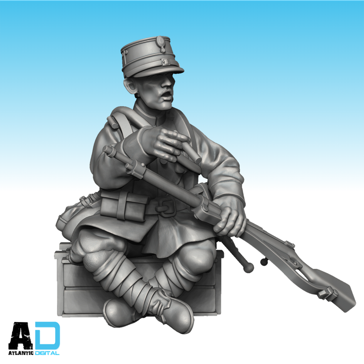 3D Printable Schwarzlose M.08 MMG with Dutch crew by Wargames Atlantic