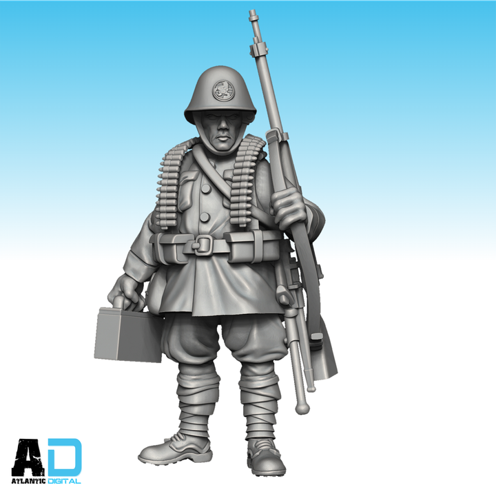 3D Printable Schwarzlose M.08 MMG with Dutch crew by Wargames Atlantic