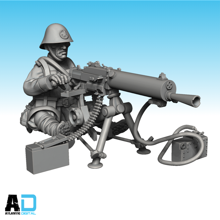 3D Printable Schwarzlose M.08 MMG with Dutch crew by Wargames Atlantic