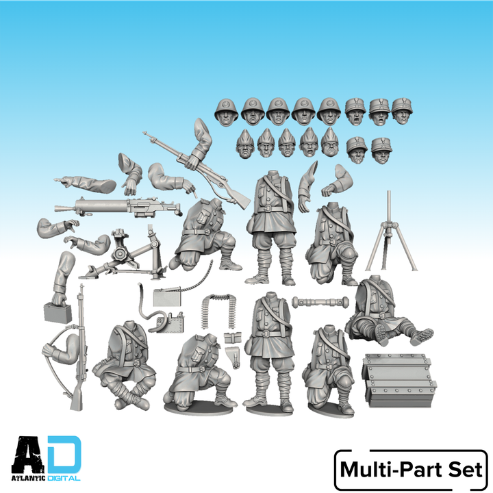 3D Printable Schwarzlose M.08 MMG with Dutch crew by Wargames Atlantic