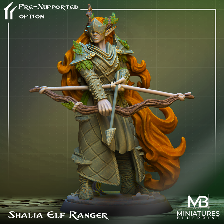3D Printable Shalia Elf Ranger by Miniatures Blueprint