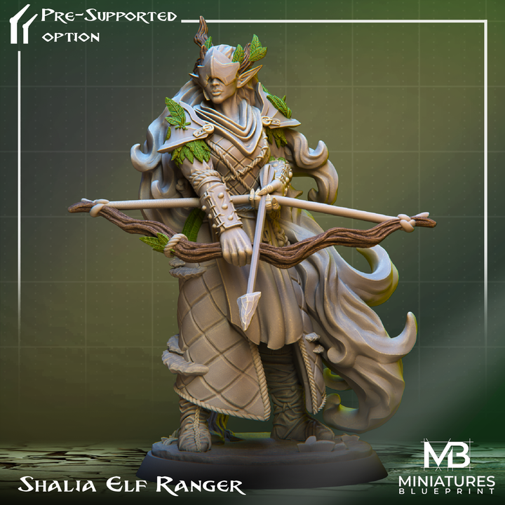 3D Printable Shalia Elf Ranger by Miniatures Blueprint