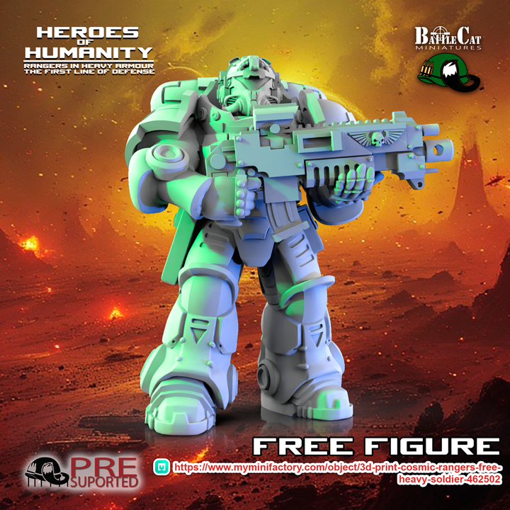 3D Printable Cosmic Rangers Free Heavy Soldier by BattleCat Grim Wars