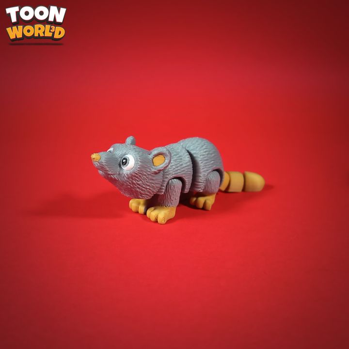 3D Printable Mini Flexible Rat by ToonWorld3D