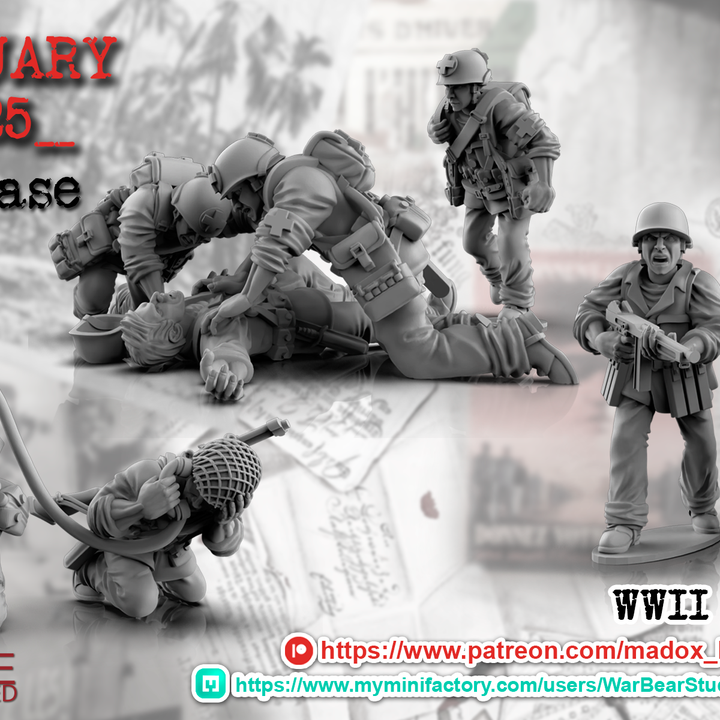 3D Printable WWII USMC HQ by BattleCat Miniatures