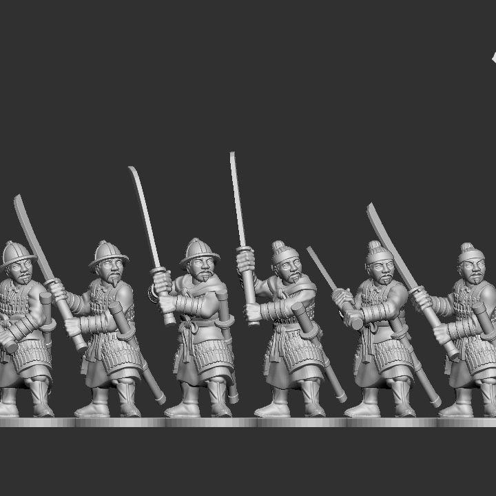 3D Printable 15mm Goryeo State Sword Light Armoured Foot by Ten ...