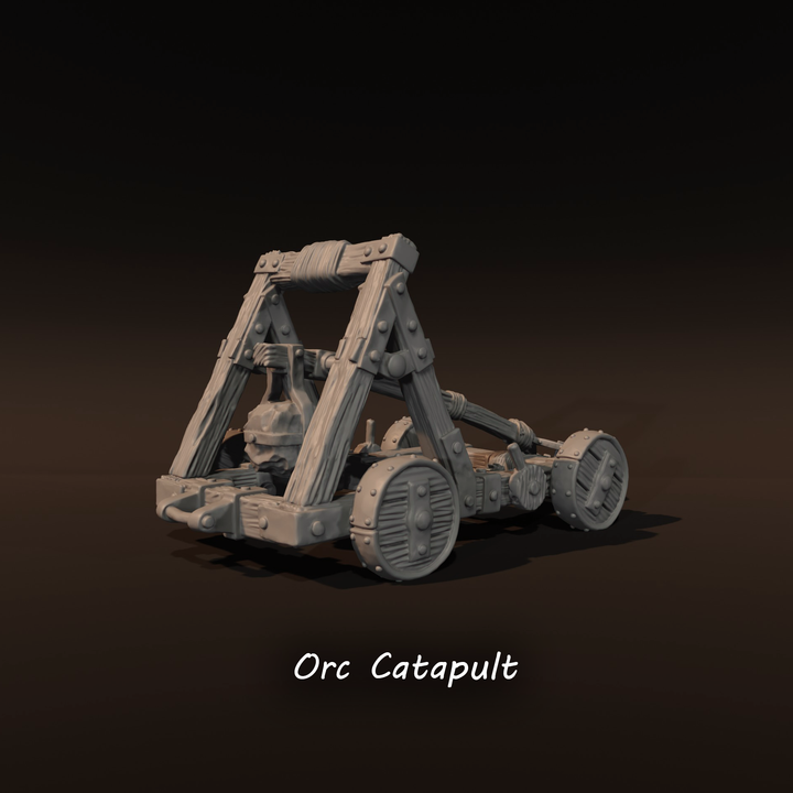 3D Printable Orc Catapult And Crew by Medbury Miniatures