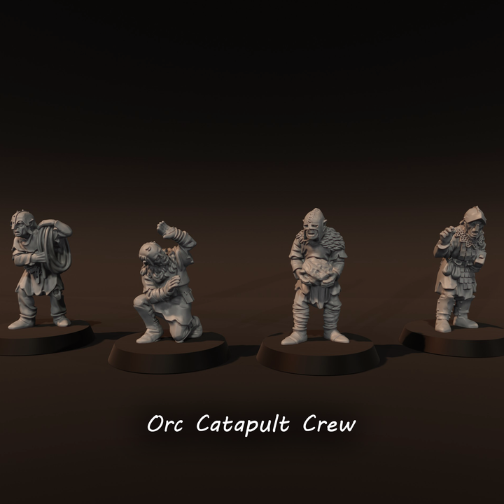 3D Printable Orc Catapult And Crew by Medbury Miniatures