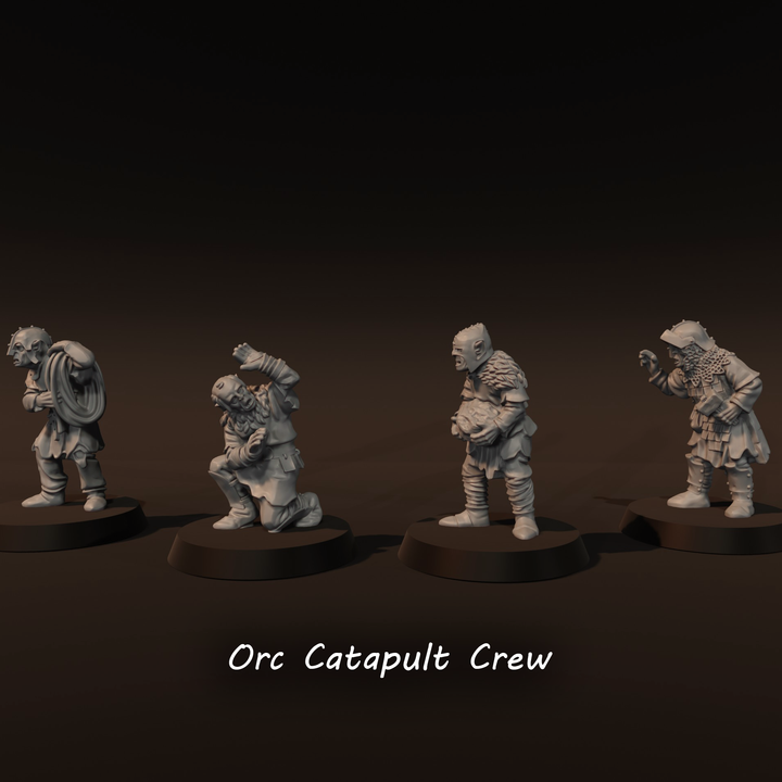 3D Printable Orc Catapult And Crew by Medbury Miniatures