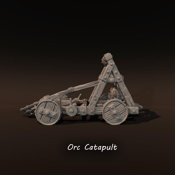 3D Printable Orc Catapult And Crew by Medbury Miniatures