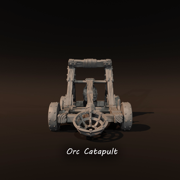 3D Printable Orc Catapult And Crew by Medbury Miniatures