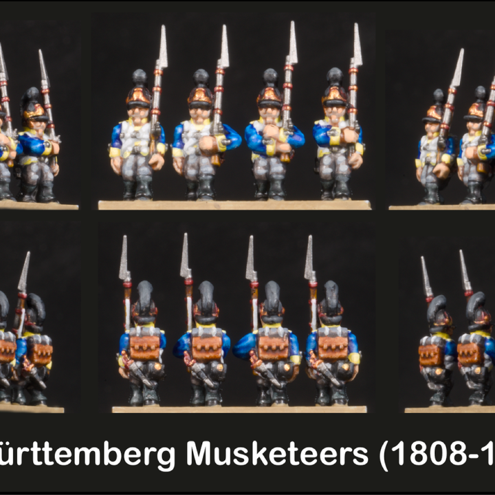 3D Printable 6-15mm Württemberg Infantry in Raupenhelms (1808-13) NAP ...