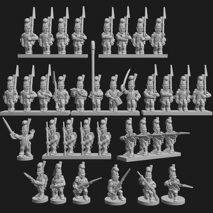 3D Printable 6-15mm Bavarian Infantry (1808-15) NAP-BA-5 by Turner ...