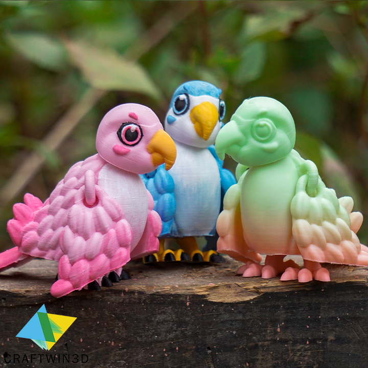 3D Printable Print in Place Flexy love bird by Craftwin