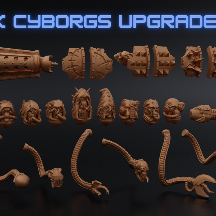3D Printable Dark Cyborgs Upgrade kit PRESUPPORTED by Rizzenvoth