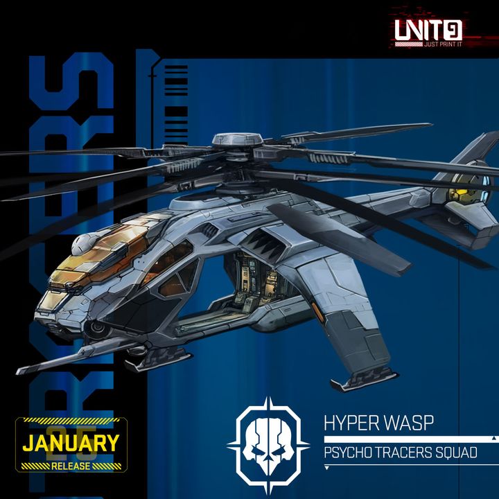 3D Printable Cyberpunk - Hyper Wasp - Psycho Tracers squad flyer / VTOL ...