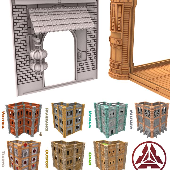 3D Printable Modular building - Ruins of Tenkyo sample - 4 Printing ...