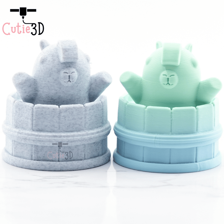 3D Printable Cutie3D Twisty Clicker Fidget Capybara Cozy Bath Keychain ...