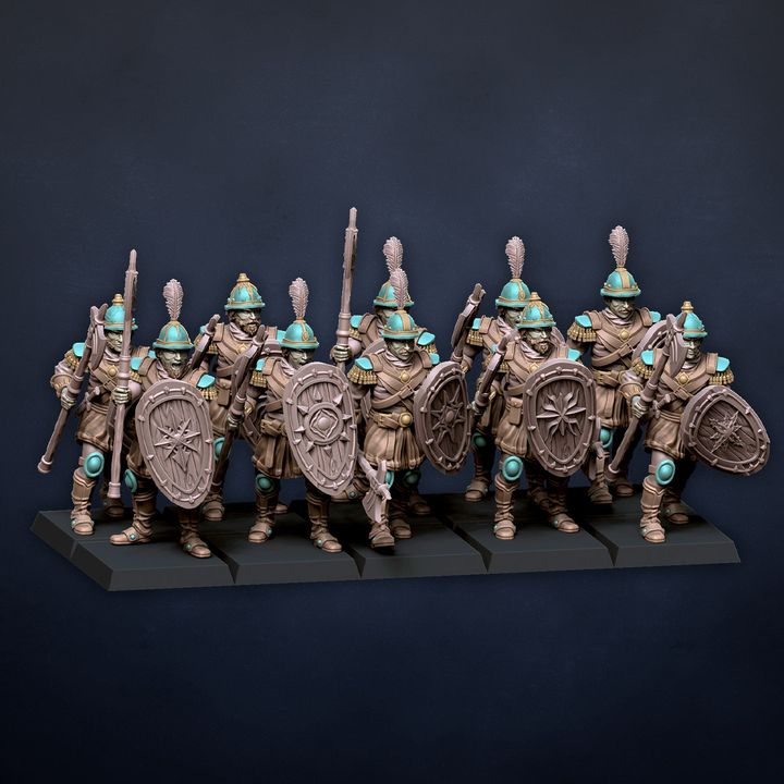 3D Printable Heavy Infantry by Dragon's Lake Miniaturas
