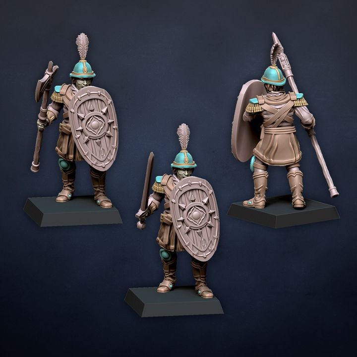 3D Printable Heavy Infantry by Dragon's Lake Miniaturas