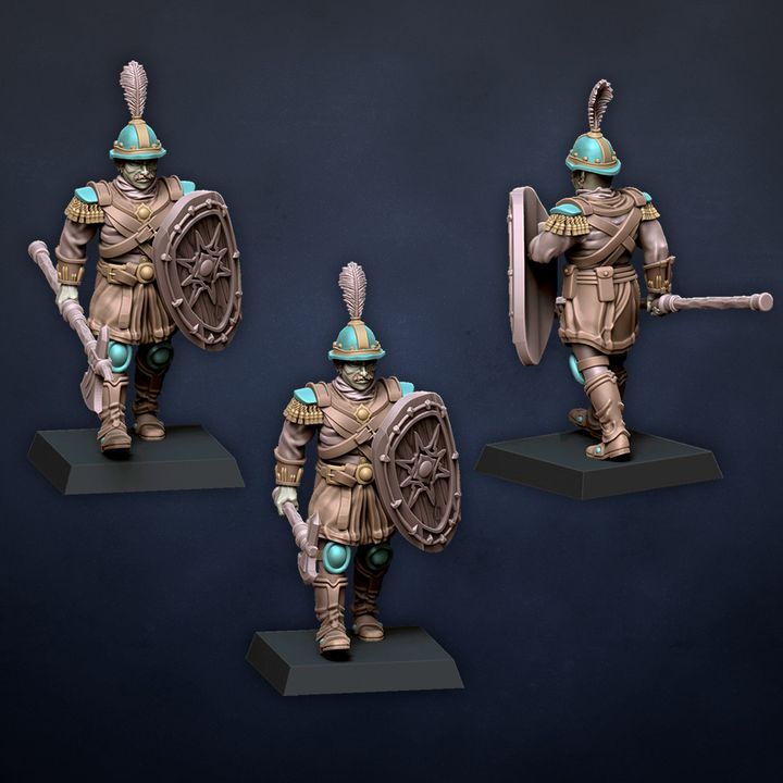 3D Printable Heavy Infantry by Dragon's Lake Miniaturas