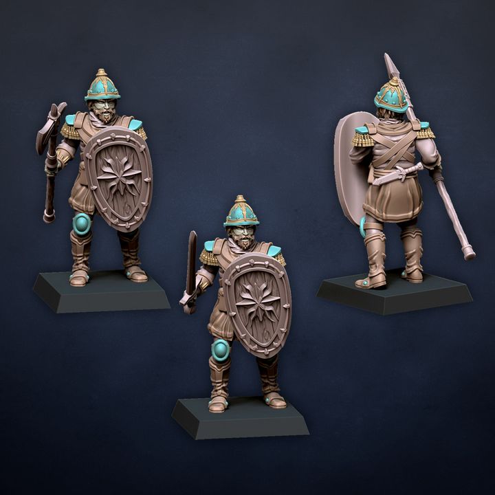 3D Printable Heavy Infantry by Dragon's Lake Miniaturas