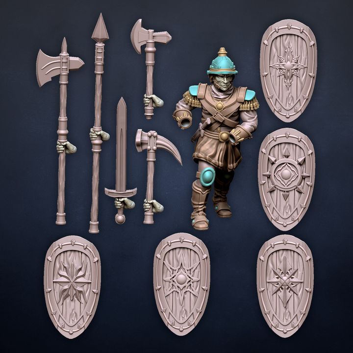 3D Printable Heavy Infantry by Dragon's Lake Miniaturas