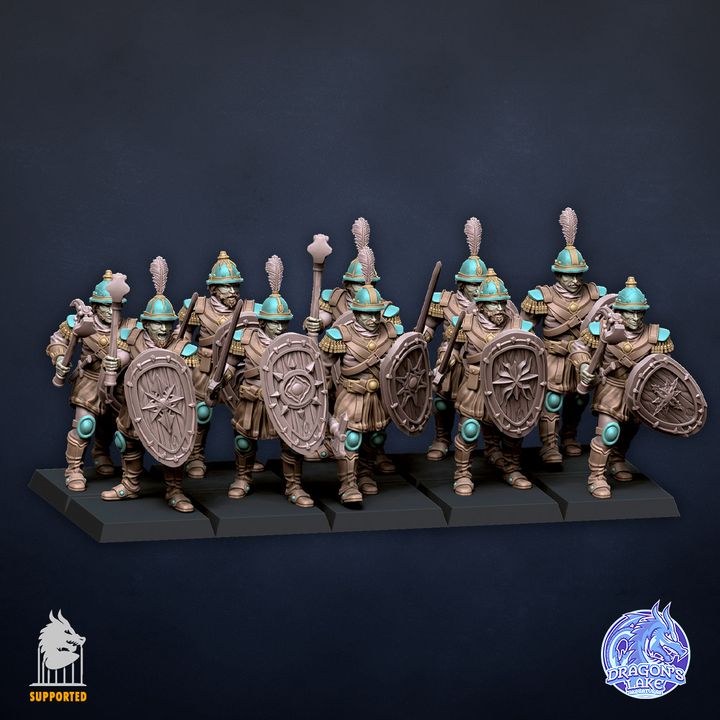 3D Printable Heavy Infantry by Dragon's Lake Miniaturas