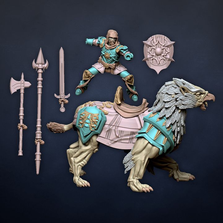 3D Printable Knights of the Sun Griffon by Dragon's Lake Miniaturas