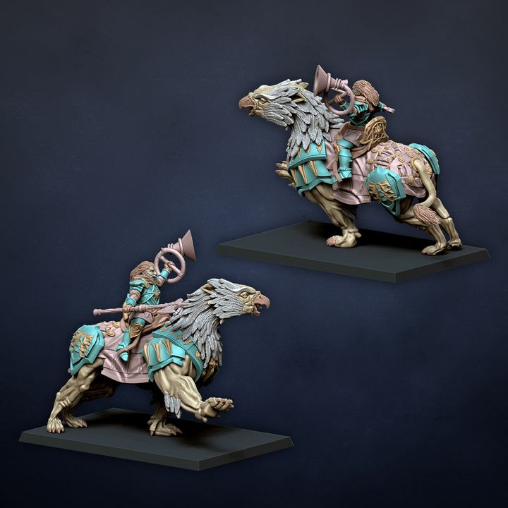 3D Printable Knights of the Sun Griffon (Command Group) by Dragon's ...