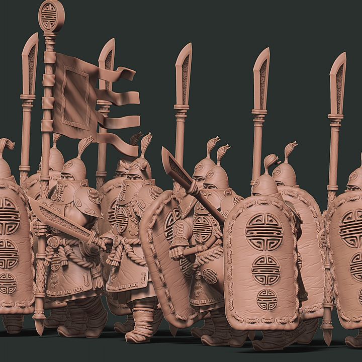3D Printable Forbidden City Guard - 28/32mm by TheGoodBrick