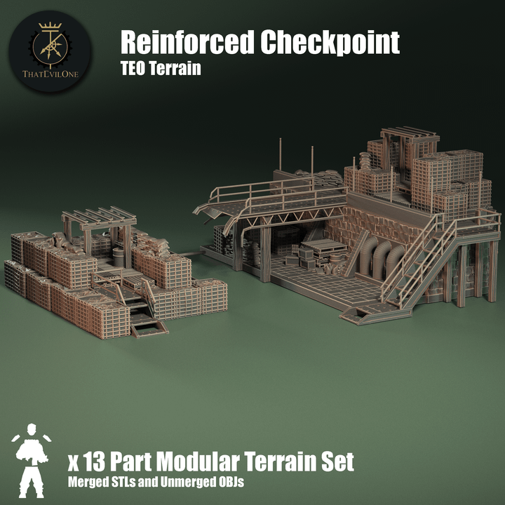 3D Printable TEO Terrains - Reinforced Checkpoint by ThatEvilOne