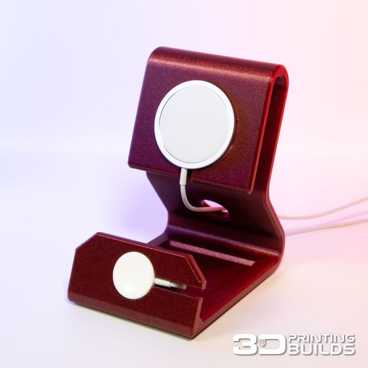 3D Printable iPhone MagSafe Holder, Apple Watch Dock by 3D Printing Builds