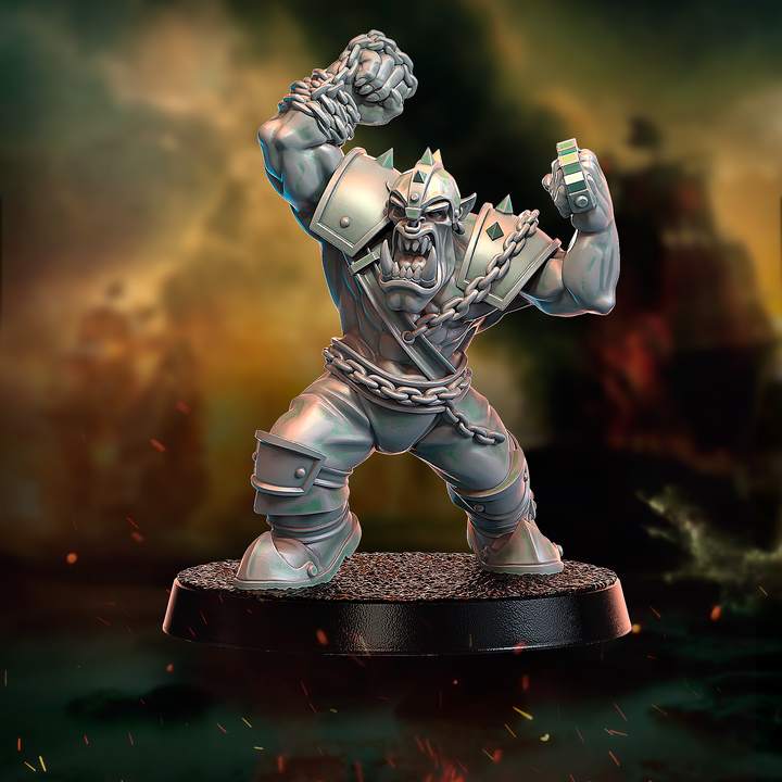 3D Printable Orc Pirate Blocker 4 by Punga Miniatures