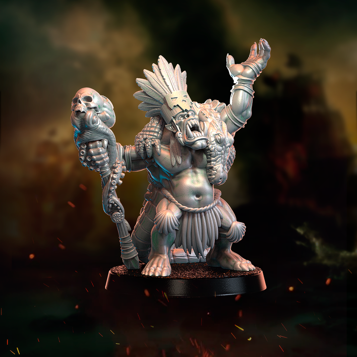 3D Printable Orc Pirate Shaman by Punga Miniatures