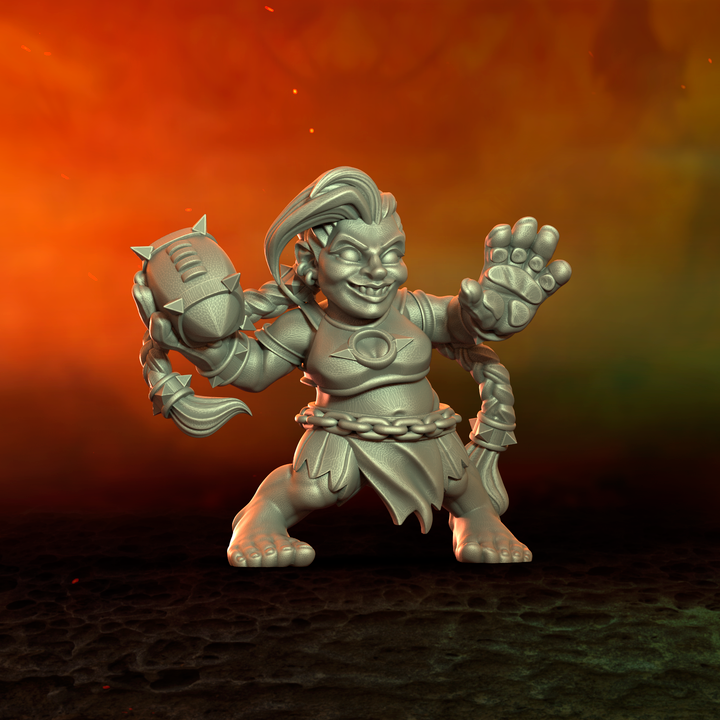 3D Printable Chaos Halfling Catcher 1 ver 2 by Punga Miniatures