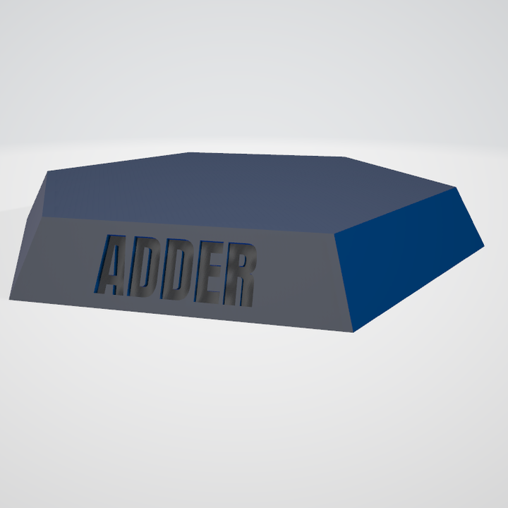 3D Printable Adder Battletech Hex Base by James Hall