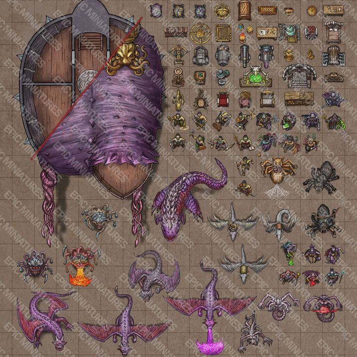 3D Printable Planar Adventures Virtual Tabletop Token Set / VTT Tokens ...