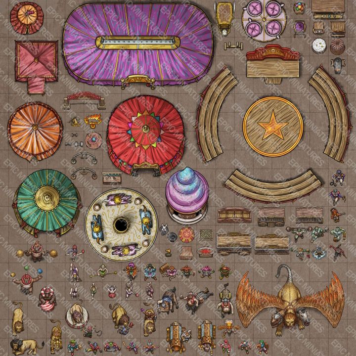 3D Printable Nightsky Carnival Virtual Tabletop Token Set / VTT Tokens ...