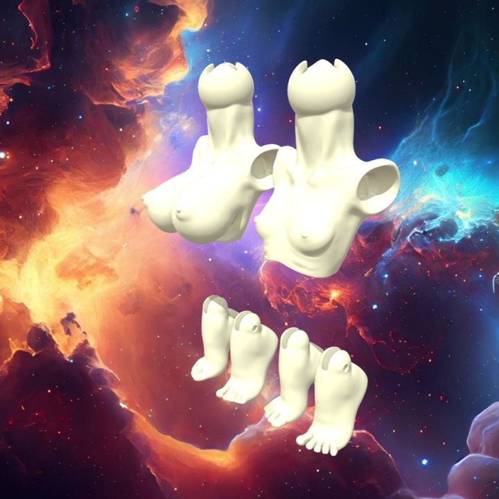 3D Printable Bjd doll chibi custom Bust And Feets by david martin