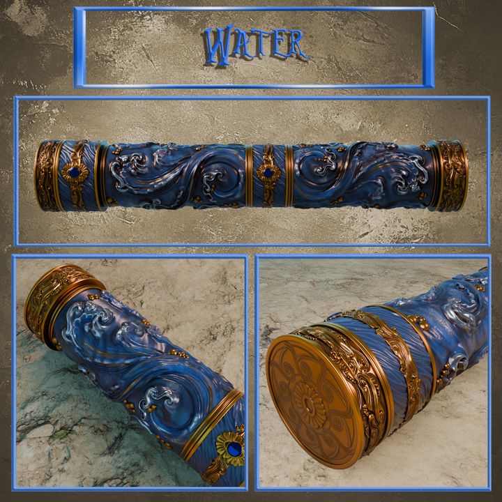 3D Printable Epic Playmat tubes: Water Theme by Mojibake Collectibles